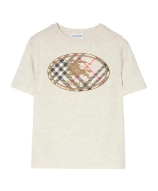 Burberry Check Knight Stamp Cotton T-shirt - White Blend
