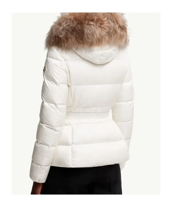 Moncler Boed Hooded Shearling-trimmed Short Down Jacket