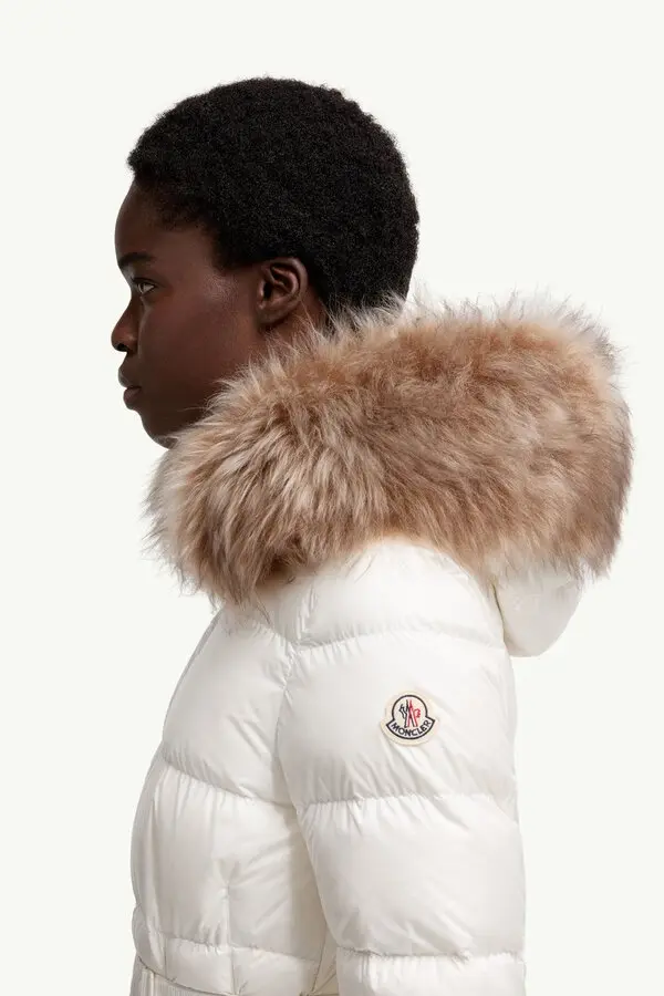 Moncler Boed Hooded Shearling-trimmed Short Down Jacket