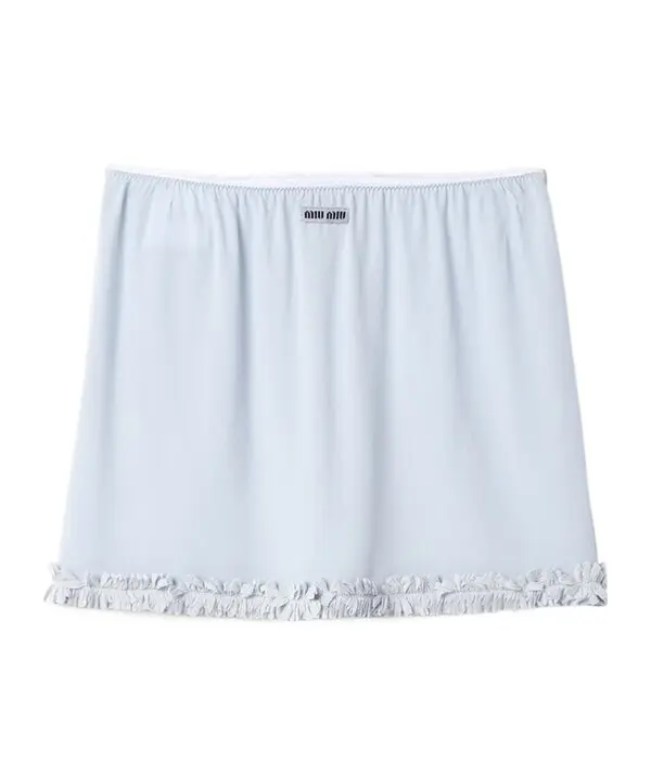 Miu Miu Flared Ruffle Trim Skirt