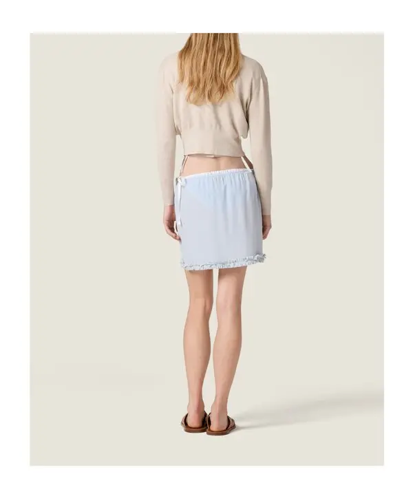 Miu Miu Flared Ruffle Trim Skirt