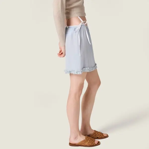 Miu Miu Flared Ruffle Trim Skirt