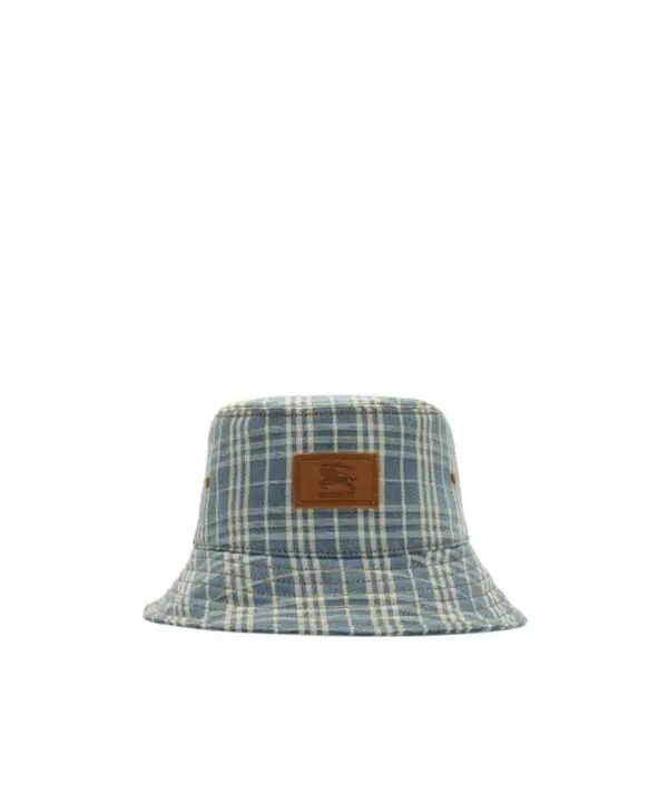 Burberry Check Denim Bucket Hat - Deep Indigo