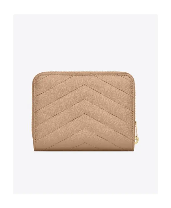 Saint Laurent Monogram Zip-around Leather Wallet