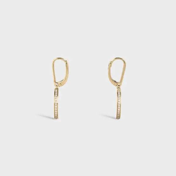 Celine Medaille Earrings In Gold And Diamonds