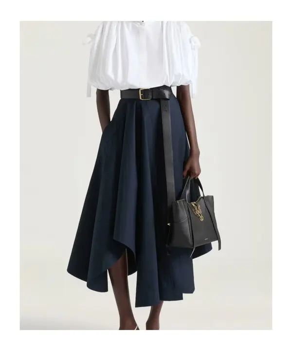 Givenchy Asymmetrical Long Poplin Skirt