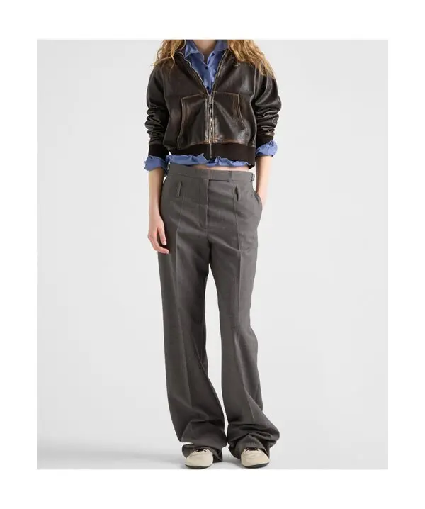 Prada Hooded Zip-up Leather Jacket