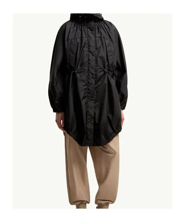 Moncler Long Parka With Drawstring Detail