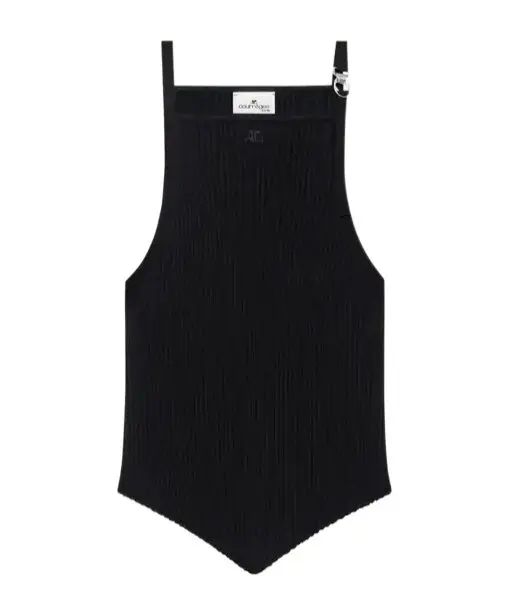 COURREGES Ribbed Pointy Buckle Tank Top