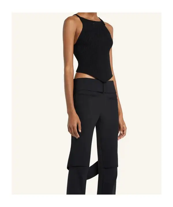 COURREGES Ribbed Pointy Buckle Tank Top