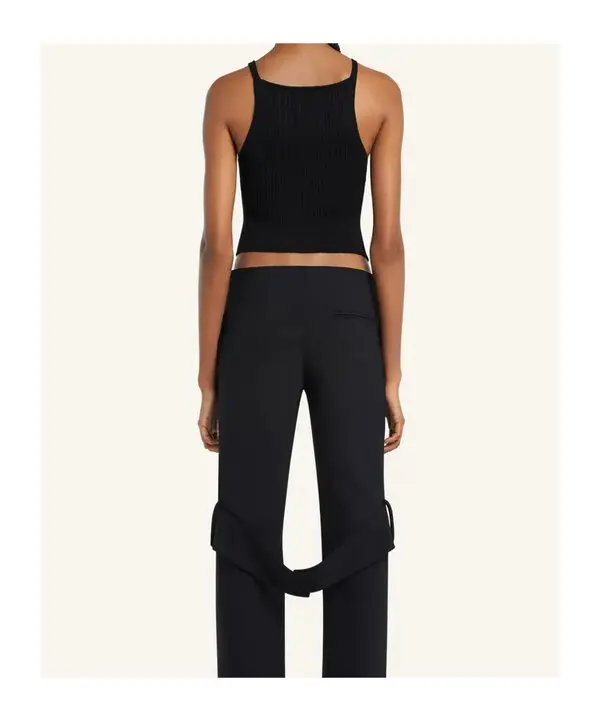 COURREGES Ribbed Pointy Buckle Tank Top