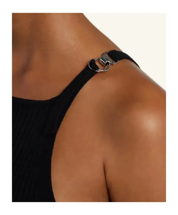 COURREGES Ribbed Pointy Buckle Tank Top