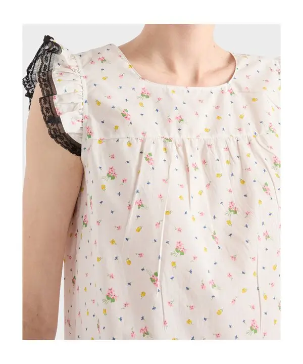 Prada Floral Print Cotton Batiste Mini Dress