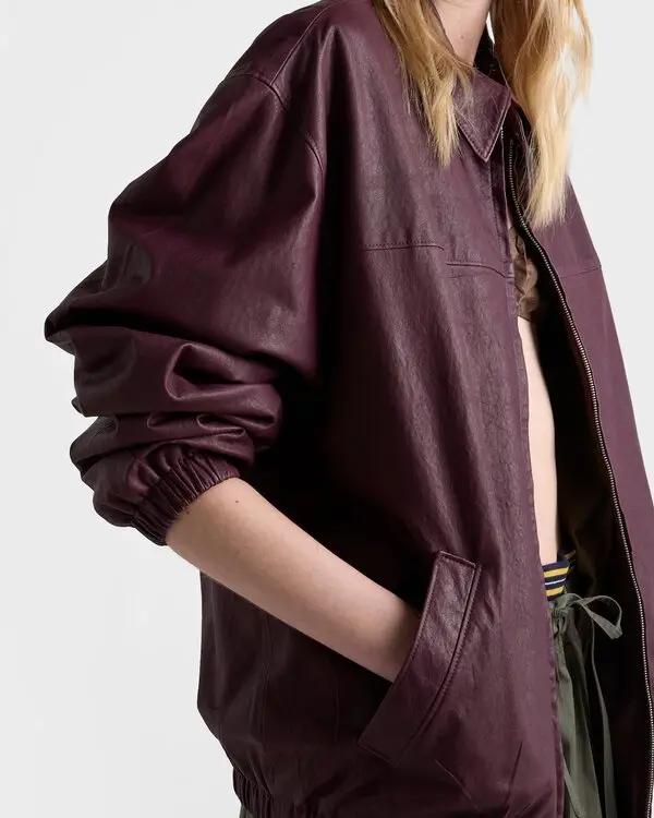 Prada Nappa Leather Zip-up Jacket