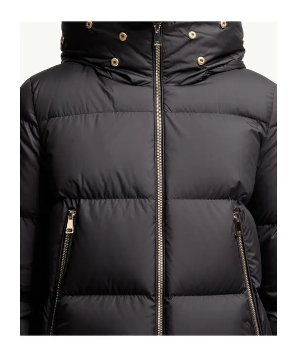 Moncler Laichefur Shearling-trimmed Short Down Jacket - Black