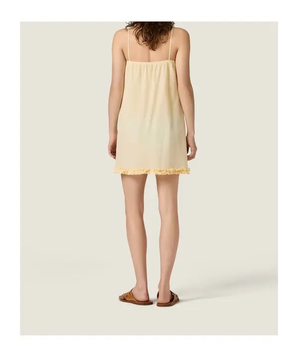 Miu Miu Embroidered Marocain Crepe Mini Dress