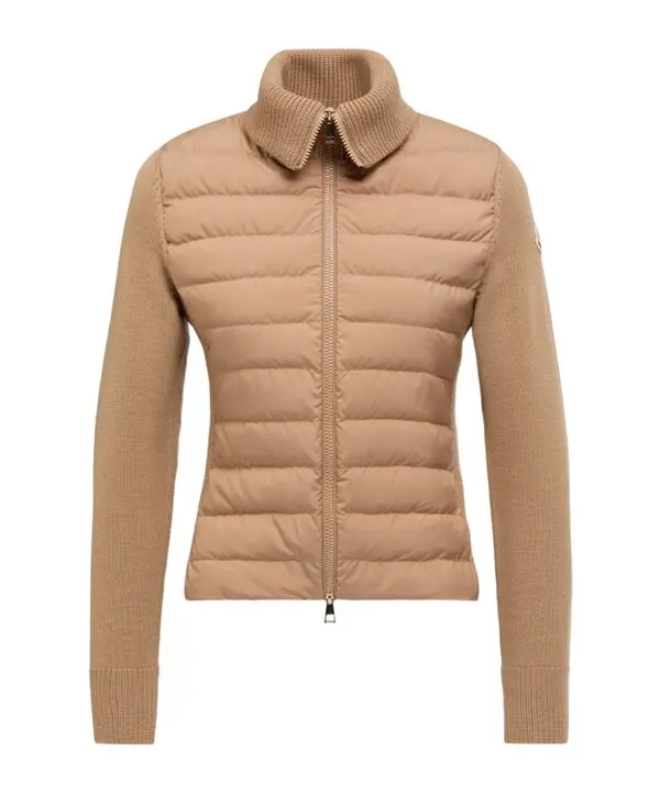 Moncler Padded Zip-up Wool Cardigan
