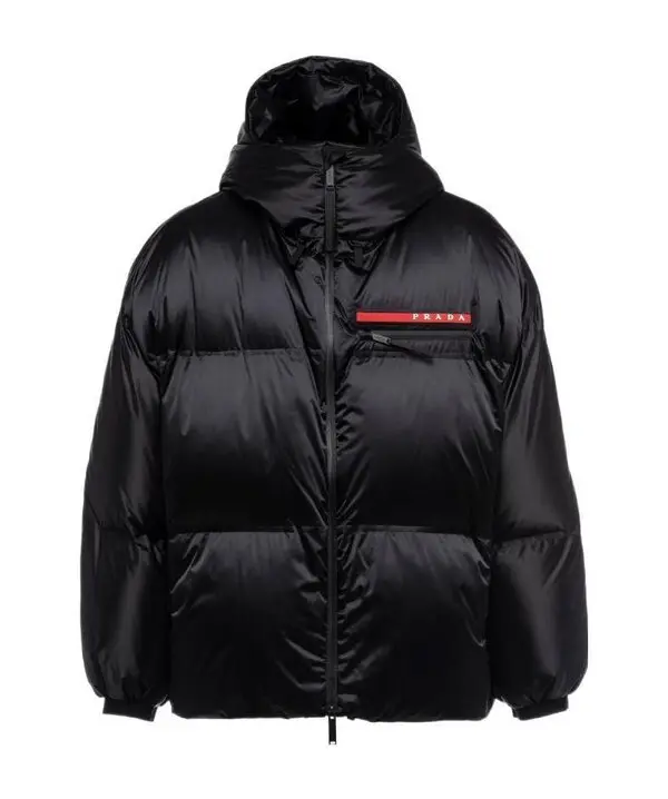 Prada Oversized Technical Re-nylon Down Jacket With Hood
