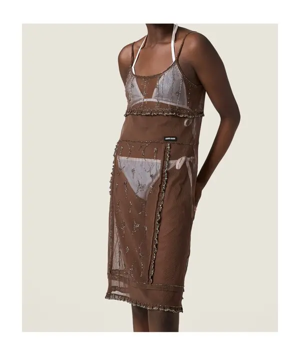 Miu Miu Embellished Tulle Dress