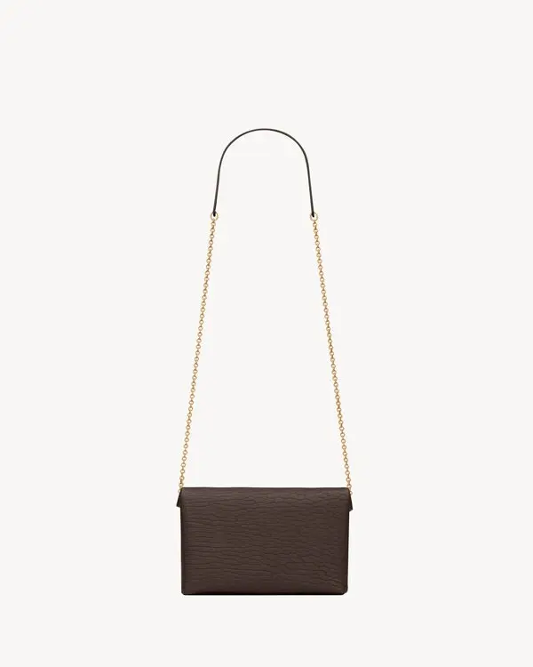 Saint Laurent Cassandre Small Chain Pouch In Lambskin
