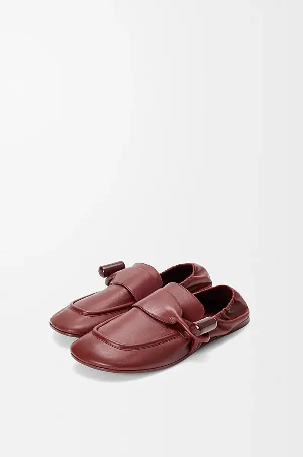 Loewe Glossy Calfskin Loafers With Bull Horn Buckle