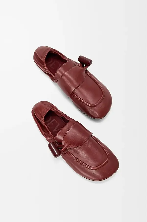 Loewe Glossy Calfskin Loafers With Bull Horn Buckle