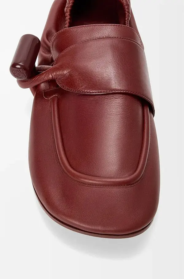 Loewe Glossy Calfskin Loafers With Bull Horn Buckle