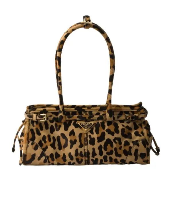 Prada Leopard Printed Medium Tote Bag
