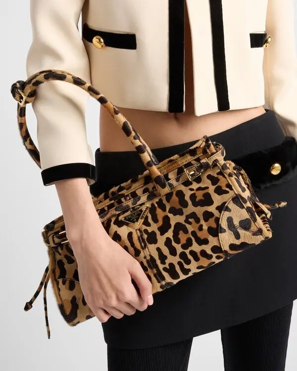 Prada Leopard Printed Medium Tote Bag