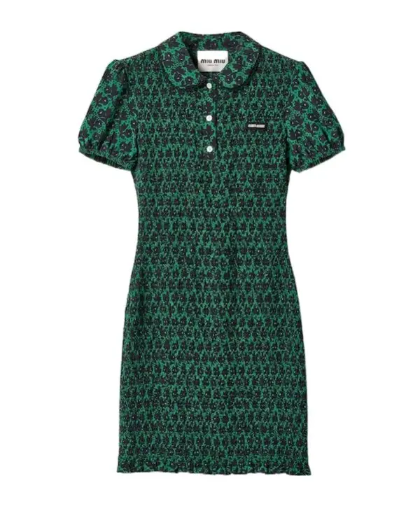 Miu Miu Crêpe De Chine Mini-dress With Floral Print And Ruffled Hem