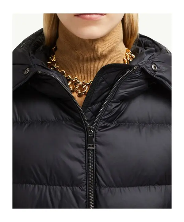 Moncler Boedic Hooded Long Down Jacket With Fur Trim