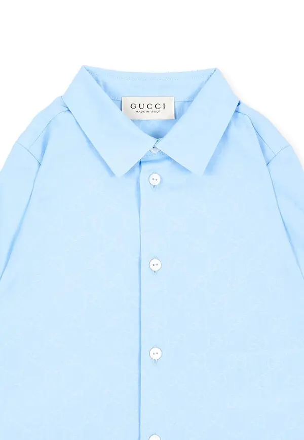 Gucci Long-sleeved Gg Jacquard Shirt