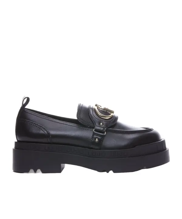 Liu Jo Love 50mm Logo-plaque Loafers - Black