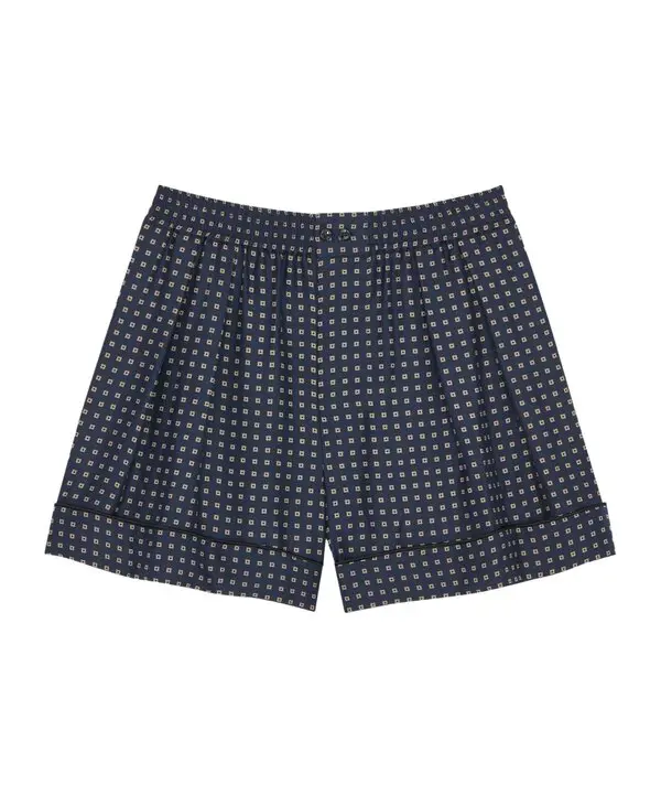 Saint Laurent Pajama Shorts In Square Silk Satin