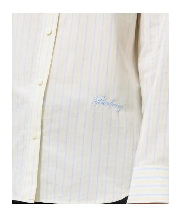 Burberry Classic Fit Striped Silk Cotton Shirt