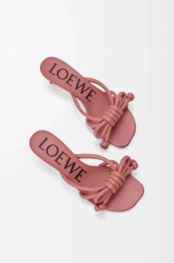 Loewe Nappa Rope Heeled Sandals - Blush