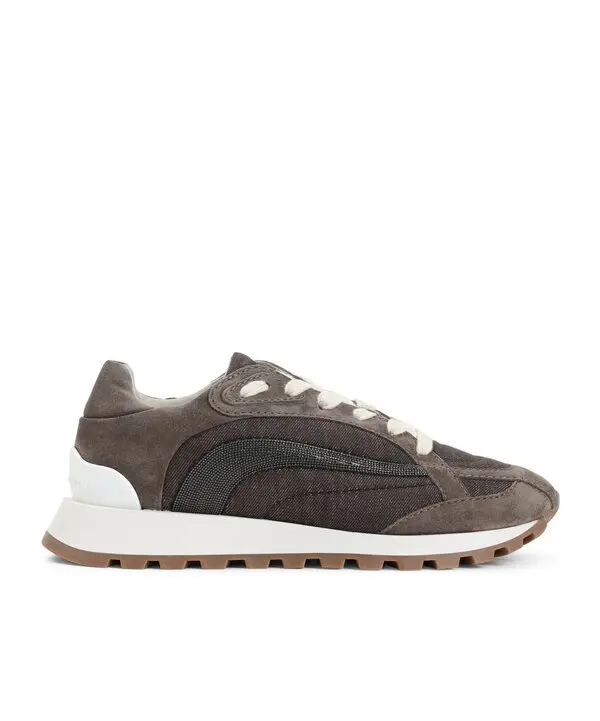 Brunello Cucinelli Embellished Lace-up Sneakers - Multicolor