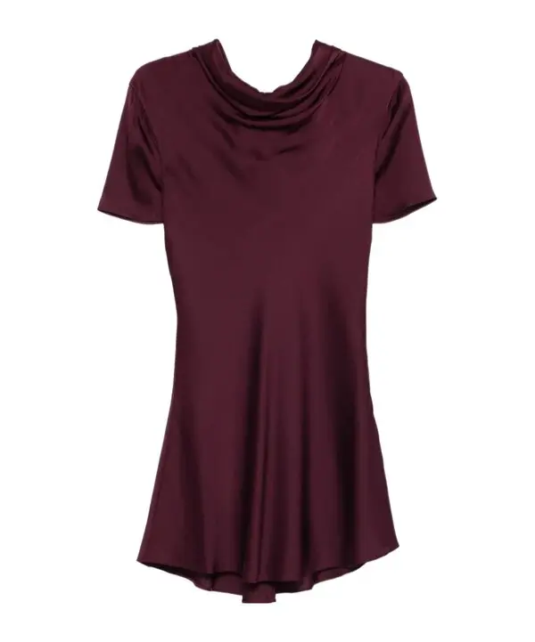 Staud Cowl-neck Silk Mini Dress - Red