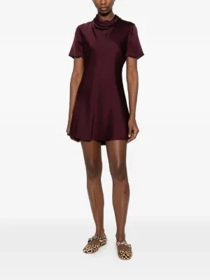 Staud Cowl-neck Silk Mini Dress