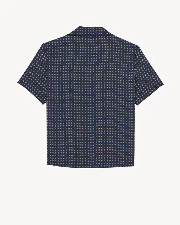 Saint Laurent Pajama Top In Square Silk Satin