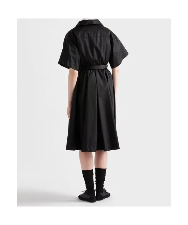 Prada Re-nylon Short Sleeve Belted Dress
