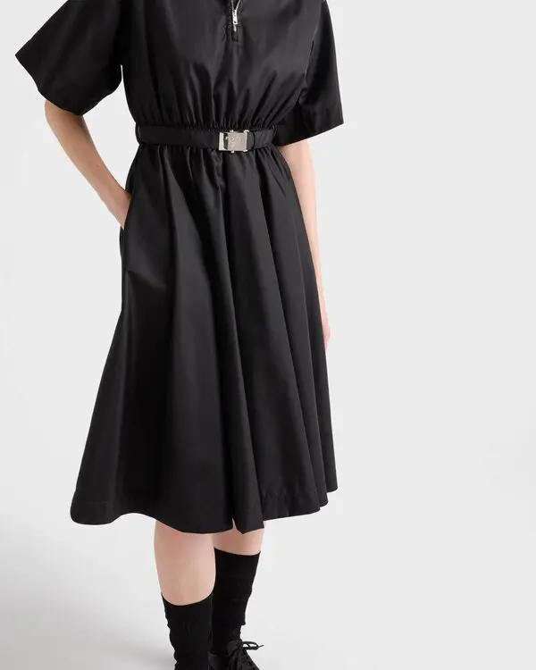 Prada Re-nylon Short Sleeve Belted Dress
