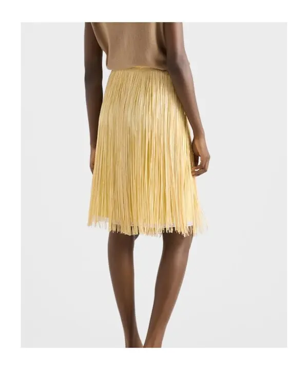 Prada Sequined Fringe Wrap Skirt - Cream