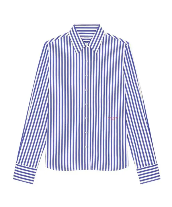 Givenchy Striped Poplin Shirt With Paris Embroidery
