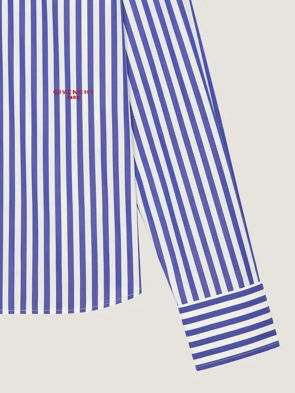 Givenchy Striped Poplin Shirt With Paris Embroidery