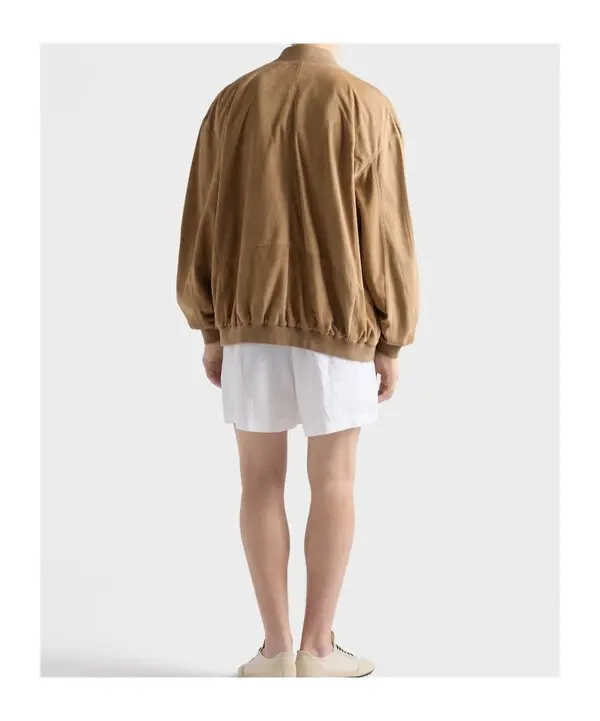 Prada Suede Bomber Jacket - Sand Beige