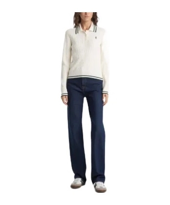 SPORTY  RICH Sporty Rich Src Mini Cable Polo Knitted Top