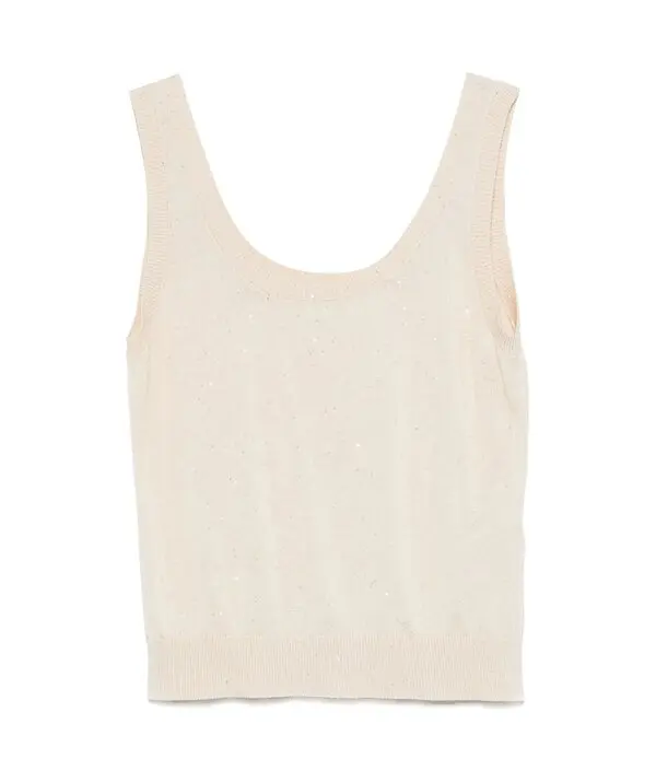 Eleventy Sleeveless Sequin Knit Top
