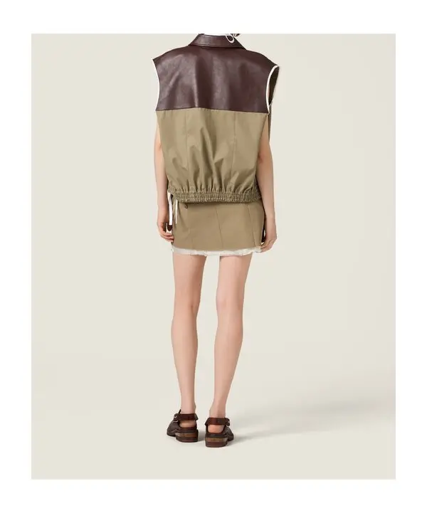 Miu Miu Leather And Chino Vest