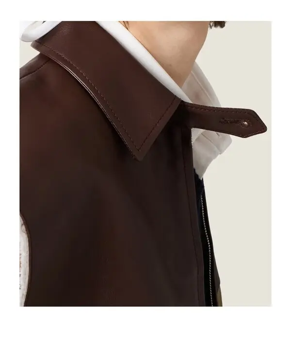 Miu Miu Leather And Chino Vest